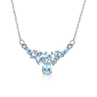 Серебряное шейное украшение с фианитами и топазами SUNLIGHT с4-612Тп ...