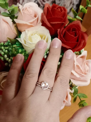 Серебряное кольцо с фианитами и морганитами SERGEY GRIBNYAKOV: розовое ...