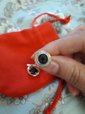 Золотые серьги с сапфирами и бриллиантами VESNA JEWELRY: розовое золото ...