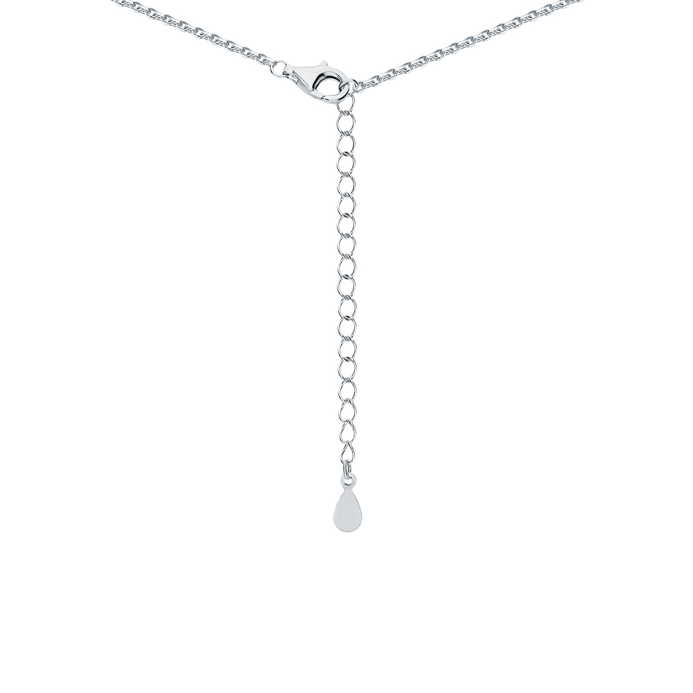 Серебряное шейное украшение с фианитами SUNLIGHT S20511-H9W-01: белое ...