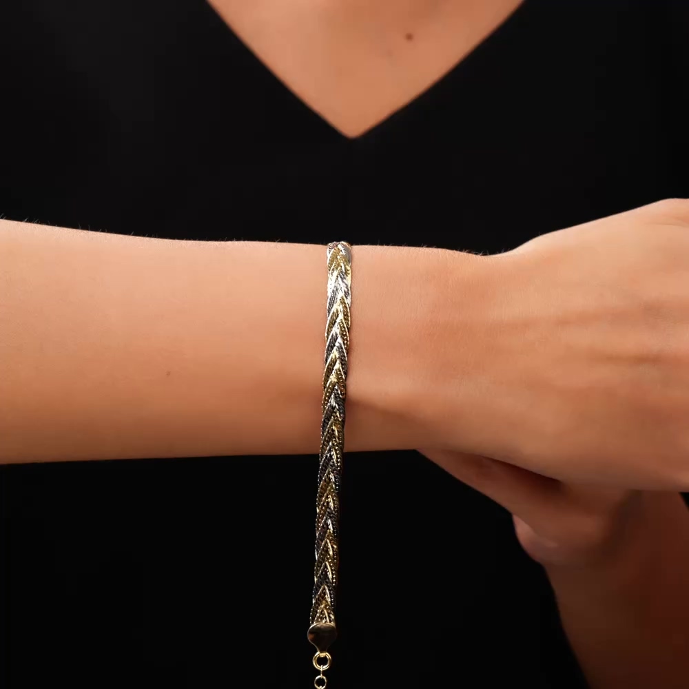 Серебряный браслет БРЕНДЫ ИТАЛИИ BS630-B9P-01: белое, жёлтое и ...