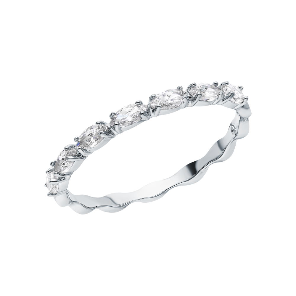 Стальное кольцо в подарочной упаковке с кубическими циркониями ...