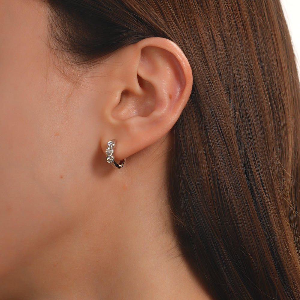Серебряные серьги с бриллиантами выращенными COLD DIAMONDS S47066-C9W ...