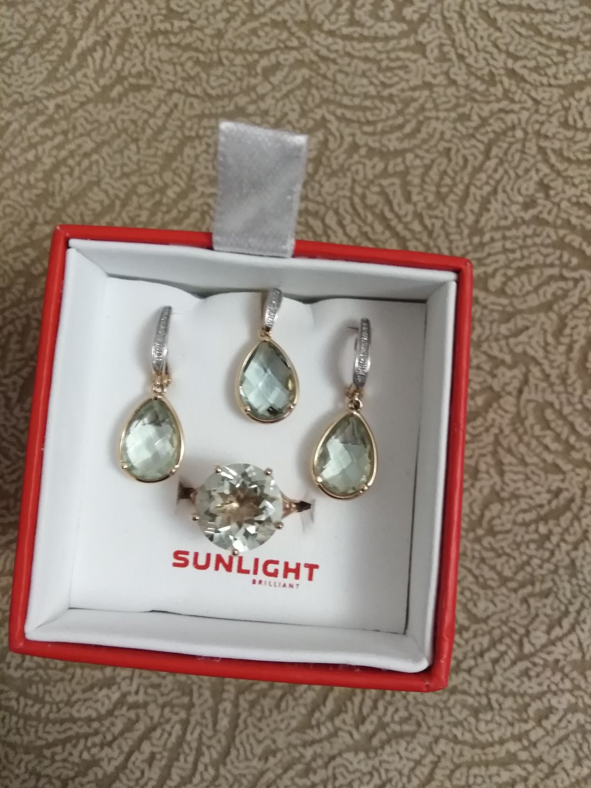 Золотые серьги с празиолит и бриллиантами SUNLIGHT: розовое золото 585 ...