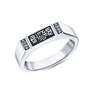 Серебряное кольцо с эмалью МОСКОВСКИЙ ЦЕПЕВЯЗАЛЬНЫЙ ЗАВОД S31064-K9W-01 ...