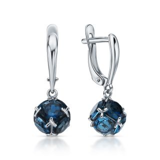 Золотые серьги с топазами природными МОСКОВСКИЙ ЦЕПЕВЯЗАЛЬНЫЙ ЗАВОД ...