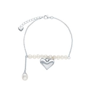 Серебряный браслет с жемчугом KRUGER STUDIOS S92241-B9W-01: белое ...