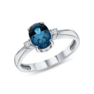 Золотое кольцо с бриллиантами природными и топазами природными АКАДЕМИЯ ...