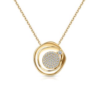 Серебряное шейное украшение с фианитами BASTET S57028-H9Y-01: жёлтое ...